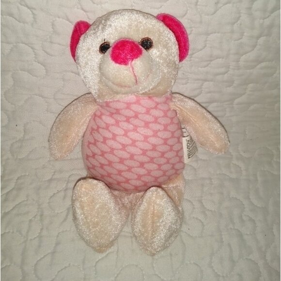 Kellytoy | Toys | Kellytoy Teddy Bear Vintage Pink White Plush Stuffed ...